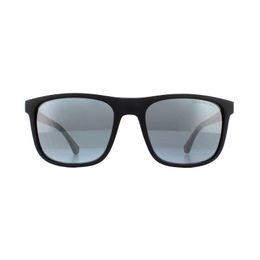 Emporio Armani Sonnenbrille 4129 50016G Matt Schwarz Hellgrau Spiegel Schwarz