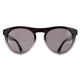 Serengeti Round Mens Shiny Black to Clear Saturn Polarized Smoke Kingman