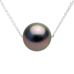 Halskette, echte Tahiti-Zuchtperle, rund, 8&ndash;9 mm