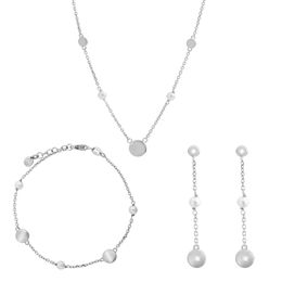 Orphelia 'Milena' Damen 925 Sterling Silber Set: Kette + Armband + Ohrringe - Silber SET-7379