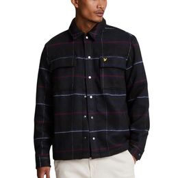 Lyle & Scott Lyle & Scott Brushed Tartan Muddy Navy Overshirt-Jacke