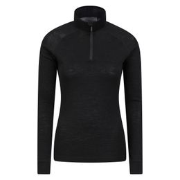 Mountain Warehouse Damen/Damen Merinowolle Zip Neck Thermal Top (Schwarz)