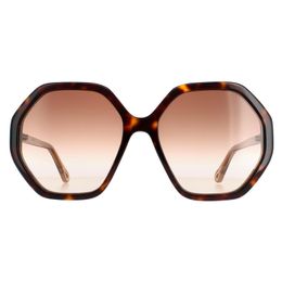 Chlo&eacute; Chloe Round Womens Dark Havana and Brown Crystal Brown Gradient CH0008S Esther