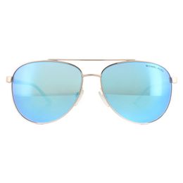 Michael Kors Aviator Womens Rose Gol White Blue Mirror Lunettes de soleil