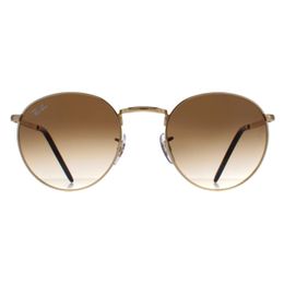 Ray-Ban Rund Unisex Gold Braun Farbverlauf RB3637 Neu Rund