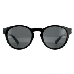 Polaroid Runde Unisex Schwarz Grau Polarisierte Sonnenbrille
