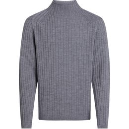 Calvin Klein Merino-Ripppullover mit Rundhalsausschnitt