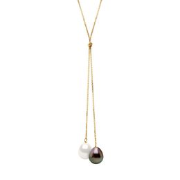 Halskette You & Me &ndash; Design KNOT &ndash; 2 echte Zuchtperlen Birne 9-10 mm
