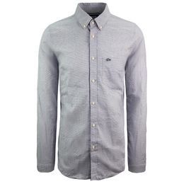 Lacoste gewebte schlanke Fit Herrenblau/wei&szlig;es Hemd