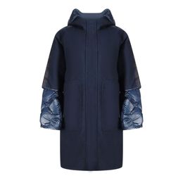 Parajumpers Joy Marineblaue, ubergrose, lange Daunenjacke mit Kapuze
