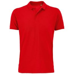 SOLS Herren Planet Pique Bio-Poloshirt (Rot)