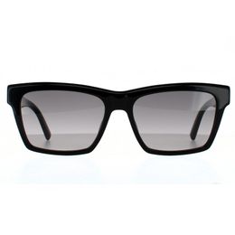 SAINT LAURENT Rechteckige Unisex-Sonnenbrille mit gl&auml;nzendem schwarz-grauem Farbverlauf