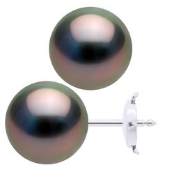 Ohrringe - Wei&szlig;gold 375 - Echte Tahiti-Zuchtperlen rund 10-11 mm
