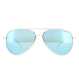 Polaroid Kindersonnenbrille 8015/N J5G JY Gold Blau Miror Polarisiert