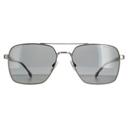 HUGO BOSS Aviator Herren Matte Ruthenium Grau Polarisiert BOSS 1045/S