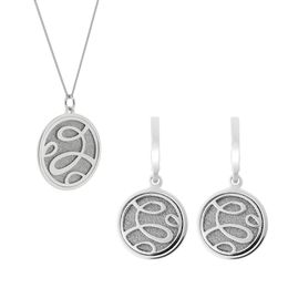 Orphelia 'Serena' Damen 925 Sterling Silber Set: Kettenanh&auml;nger + Ohrringe - Silber SET-7096