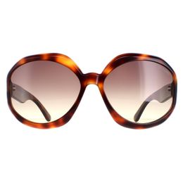 Tom Ford Rund Damen Dunkel Havanna Rauch Gradient Georgia 02 FT1011