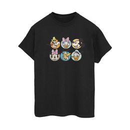 Disney - "Mickey Mouse And Friends Faces" T-Shirt f&uuml;r Damen (Schwarz)