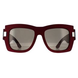 Gucci Square Womens Rot mit Silber Grau mit Light Silver Mirror GG1688S