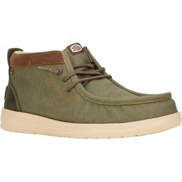 HEYDUDE Wally Mid GripR Canvas Herren Stiefel staubig oliv