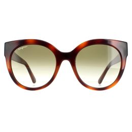 Salvatore Ferragamo Cat Eye Damen Schildkr&ouml;te Gr&uuml;n SF1031S