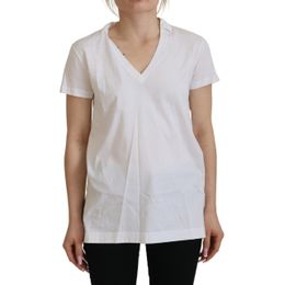 Dolce & Gabbana Dolce & Gabbana Wei&szlig;es Halskettchen Verziertes Dekollet&eacute; T-Shirt Damenoberteil