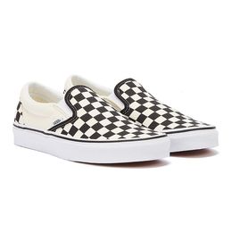 Vans Classic Slip-On Unisex Schwarz Wei&szlig; Checkboard Canvas Skate-Trainer