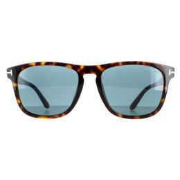 Tom Ford Quadratische Herren Sonnenbrille Dunkles Havanna Blau FT0930 Gerard