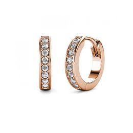 Kreisring-Ohrringe - Rose Gold und Kristall