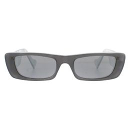 Gucci Rectangle Damen Grau Silber Sonnenbrille
