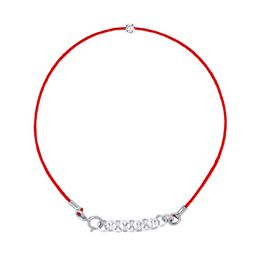DIADEMA - Armband - Rotes Nylon - Echter Diamant