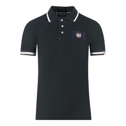 Aquascutum London Union Jack Schwarzes Poloshirt