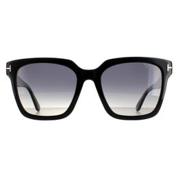 Lunettes de soleil Tom Ford Selby FT0952 01d fum&eacute;e noire brillante polaris&eacute;e