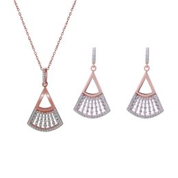 Orphelia 'Carina' Damen-Set aus 925er Sterlingsilber: Halskette + Ohrringe &ndash; Ros&eacute; SET-7436