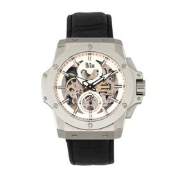 Reign Commodus Automatik-Skelett-Lederarmbanduhr