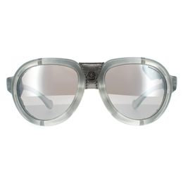 Moncler Oval Mens Grey Smoke Mirror Sonnenbrille