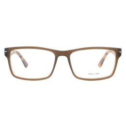 Police Rectangular Herren Matt Transparent Havanna Brille