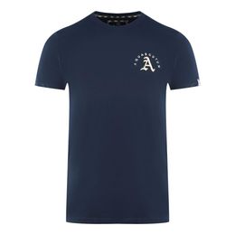 Aquascutum London Gesticktes A Logo Marineblau T-Shirt
