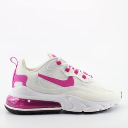 Nike Air Max 270 Reagieren Sie wei&szlig;e Textile Womens Schn&uuml;rungstrainer CJ0619 100