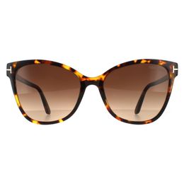 Tom Ford Cat Eye Damen Dunkel Havanna Braun Verlauf