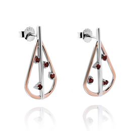 Orphelia 'Sacha' Damen 925 Sterlingsilber Tropfohrringe - Silber/Rose ZO-7496