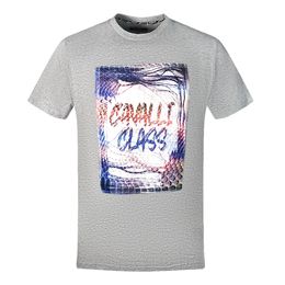 Cavalli Class Box Logo Graues T-Shirt