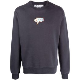 Off-White Thunder Skate Fit Rundhals-Sweatshirt in Marineblau