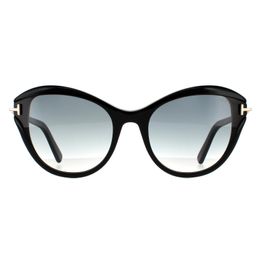 Tom Ford Cat Eye Womens Gl&auml;nzend Schwarz Rauch Verlauf