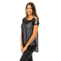 Met Kurz&auml;rmelige Damenbluse aus halbtransparentem und atmungsaktivem Stoff 10DMC0263