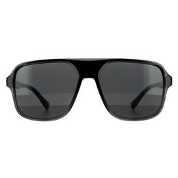 Dolce & Gabbana Dolce & Gabbana Quadratische Herren Sonnenbrille Transparent Grau und Schwarz Dunkelgrau