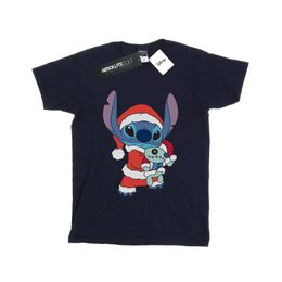Disney Damen/Damen Lilo und Stitch Stitch Weihnachten Baumwolle Boyfriend T-Shirt (Marineblau)