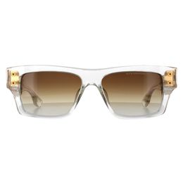 DITA Rectangle Unisex Crystal Clear Gelbgold Dunkelbraun bis Klar Gradient Grandmaster Seven