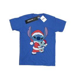 Disney Damen/Damen Lilo und Stitch Stitch Weihnachten Baumwolle Boyfriend T-Shirt (K&ouml;nigsblau)