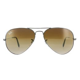 Ray-Ban Lunettes De Soleil Aviator 3025 004/51 Gunmetal Brun 55